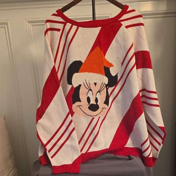 Disney | Sweaters | Disney Plus Size Red And White Crew Neck Sweater ...